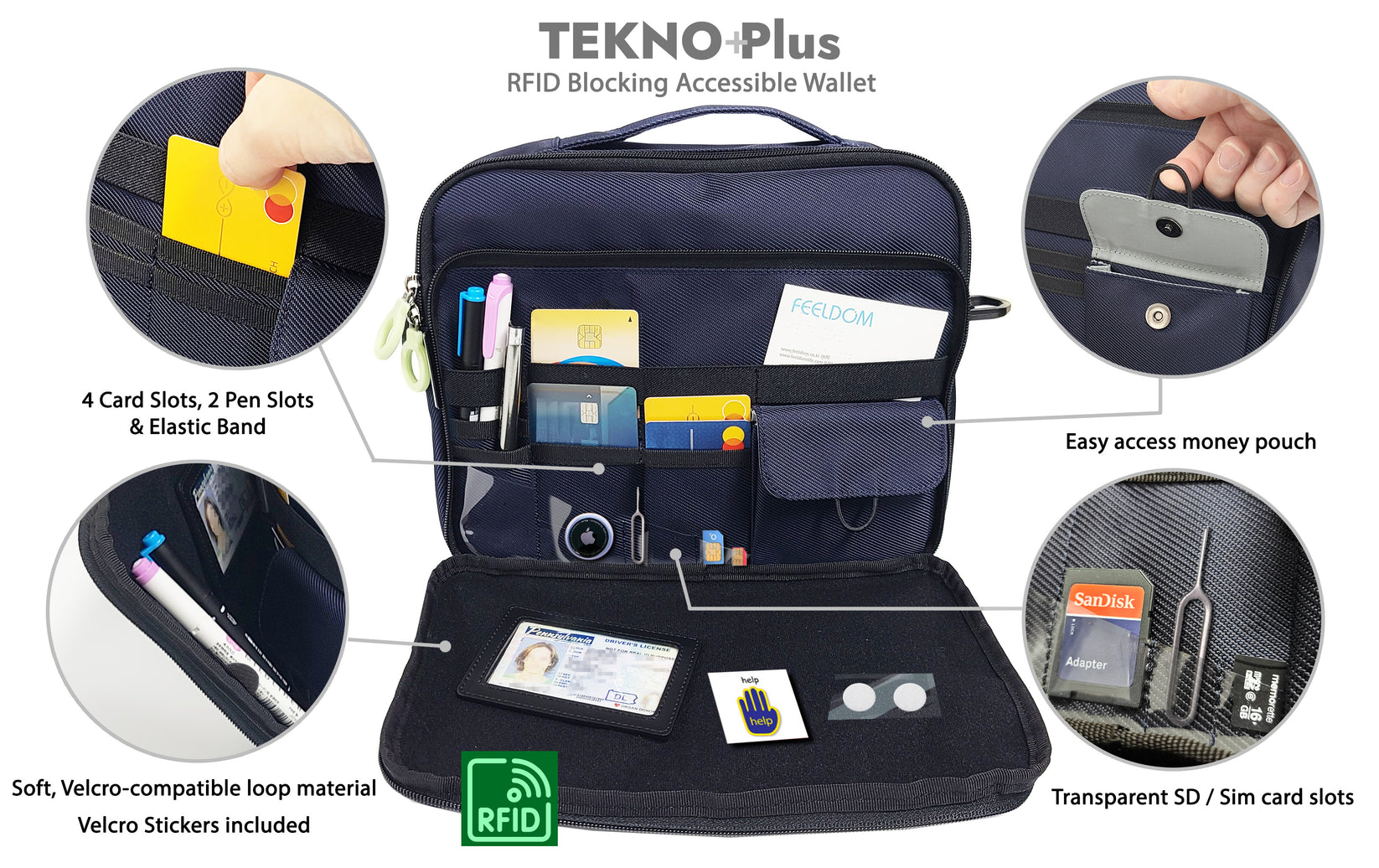 TEKNO+PLUS RFID Accessible Wallet Pouch – Feeldom Life